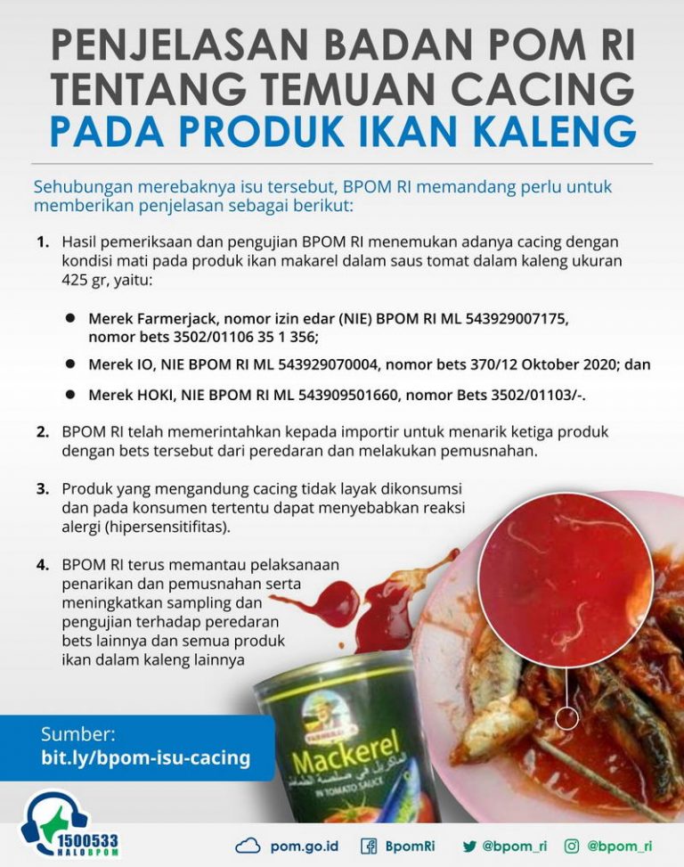 Hati-hati, Ini Merek Produk Ikan Sarden Kaleng yang Mengandung Cacing!