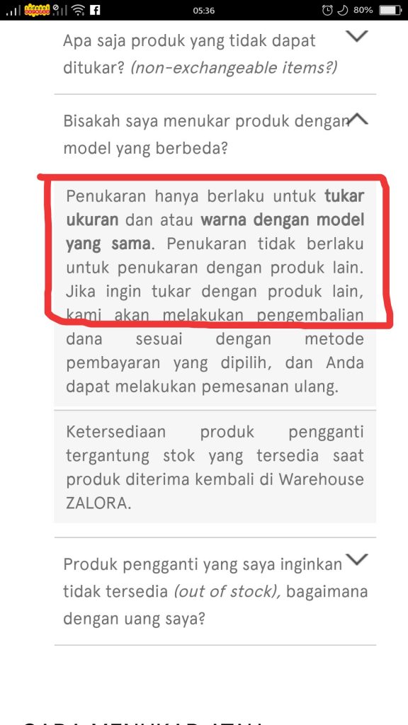 Retur Barang di Zalora Tidak Sesuai dengan Yang Dituliskan dan Dijanjikan
