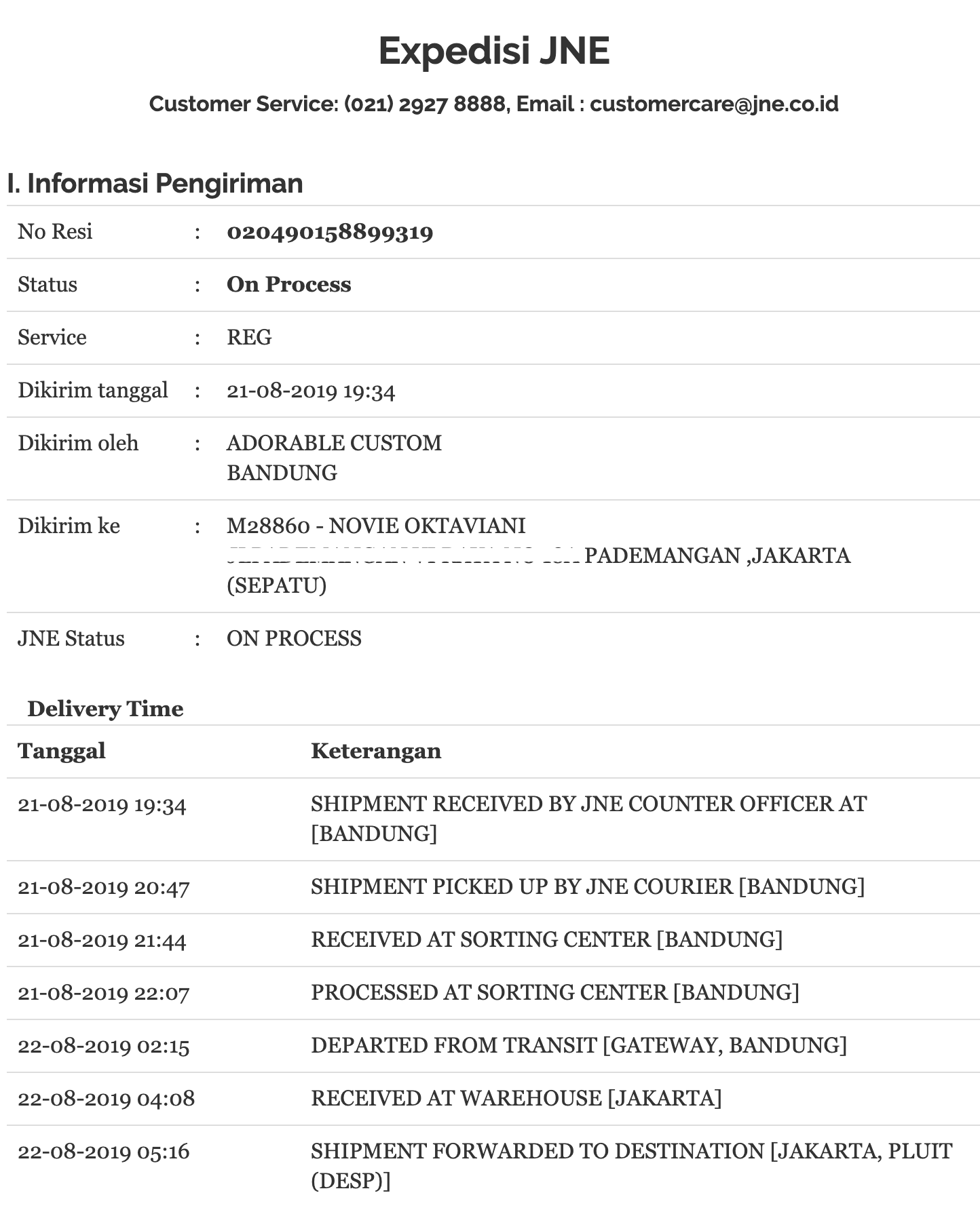 JNE Tidak Mengirimkan Paket ke Alamat Tujuan dan Paket Tidak Tahu Ada ...