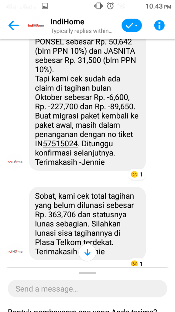 Tagihan Telkom Indihome Tidak Sesuai Pemakaian 3 Bulan Berturut-turut