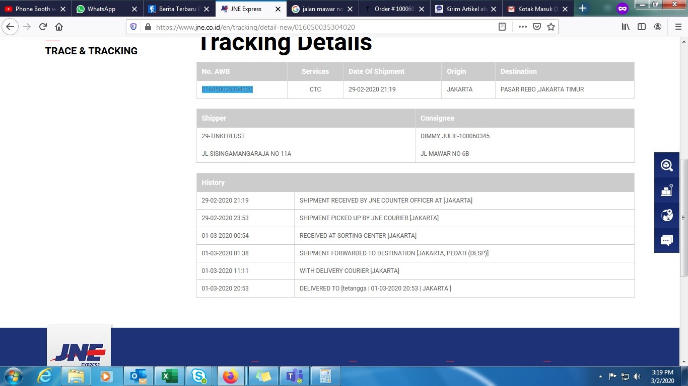 Paket JNE Status "Delivered by Tetangga" tapi Tidak Sampai ke Penerima