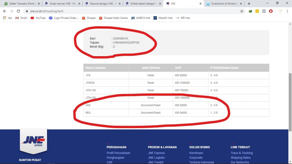Pengiriman dari Surabaya ke Depok Pakai "JNE REG" Sangat Tidak ...