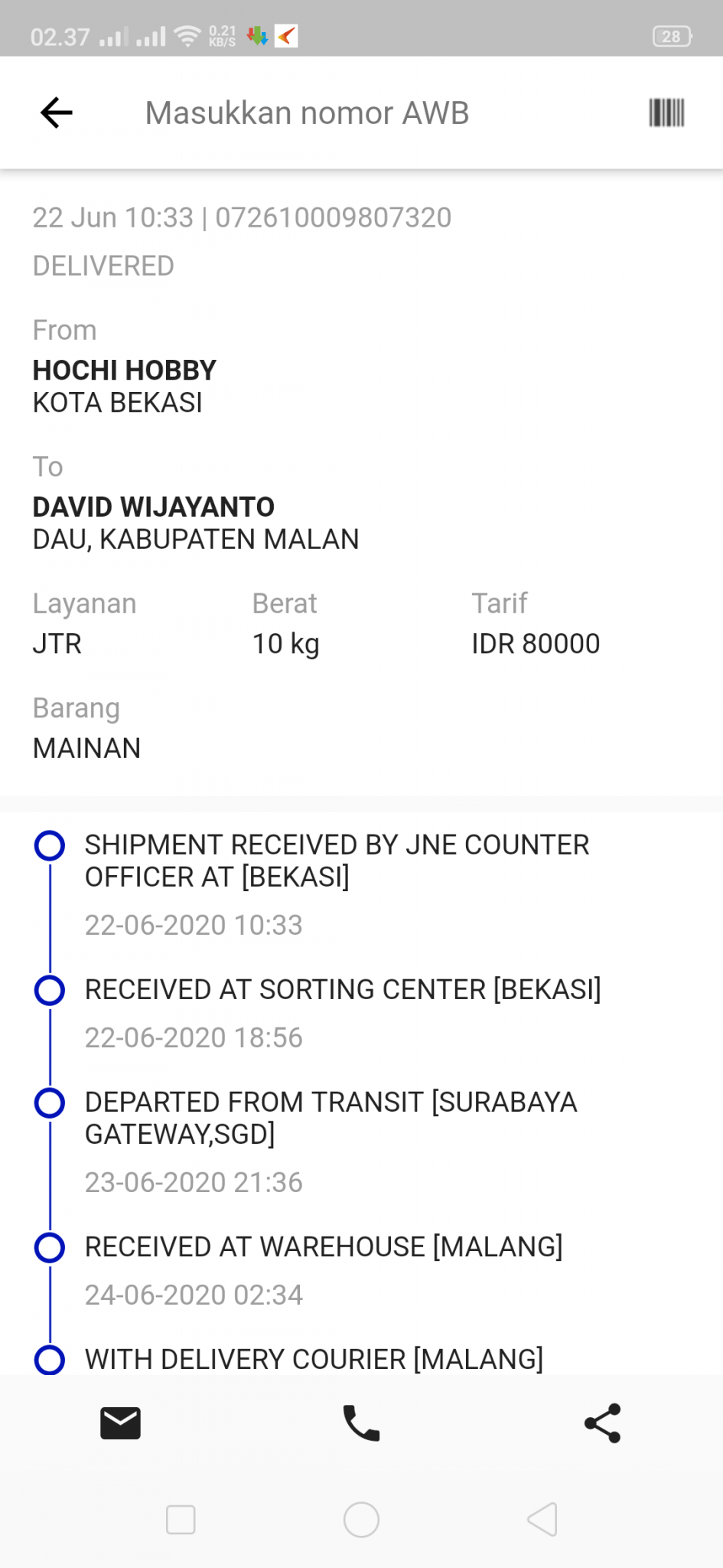 Status JNE "Delivered" tapi Paket Belum Diterima