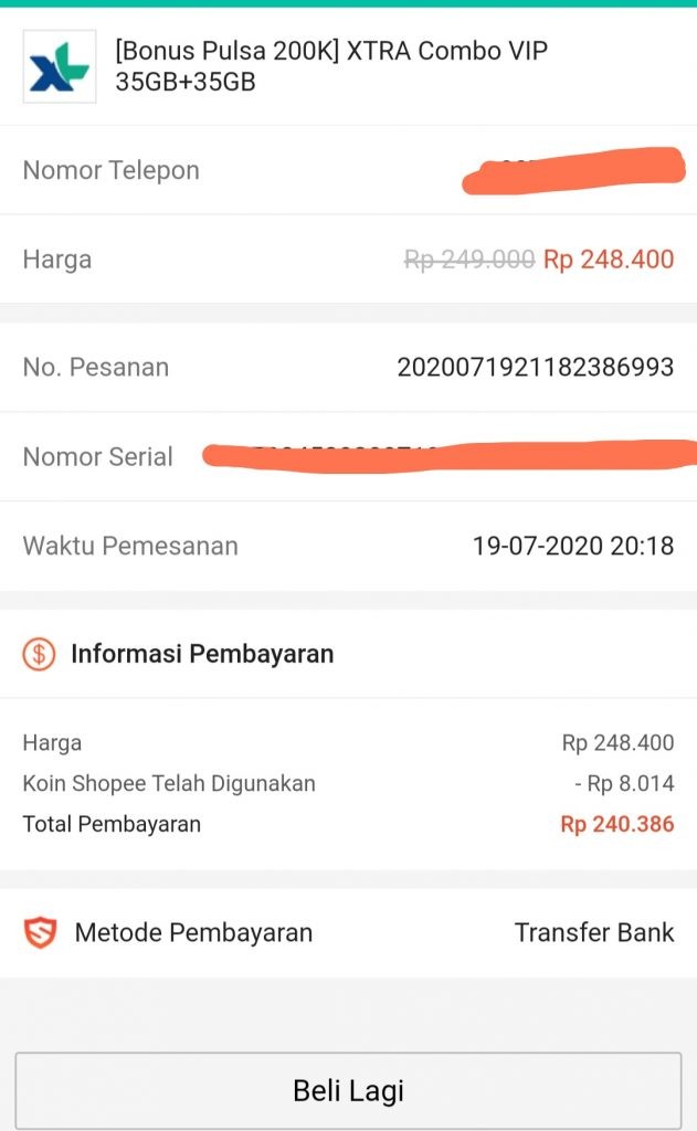 Beli Pulsa XL di Shopee Indonesia