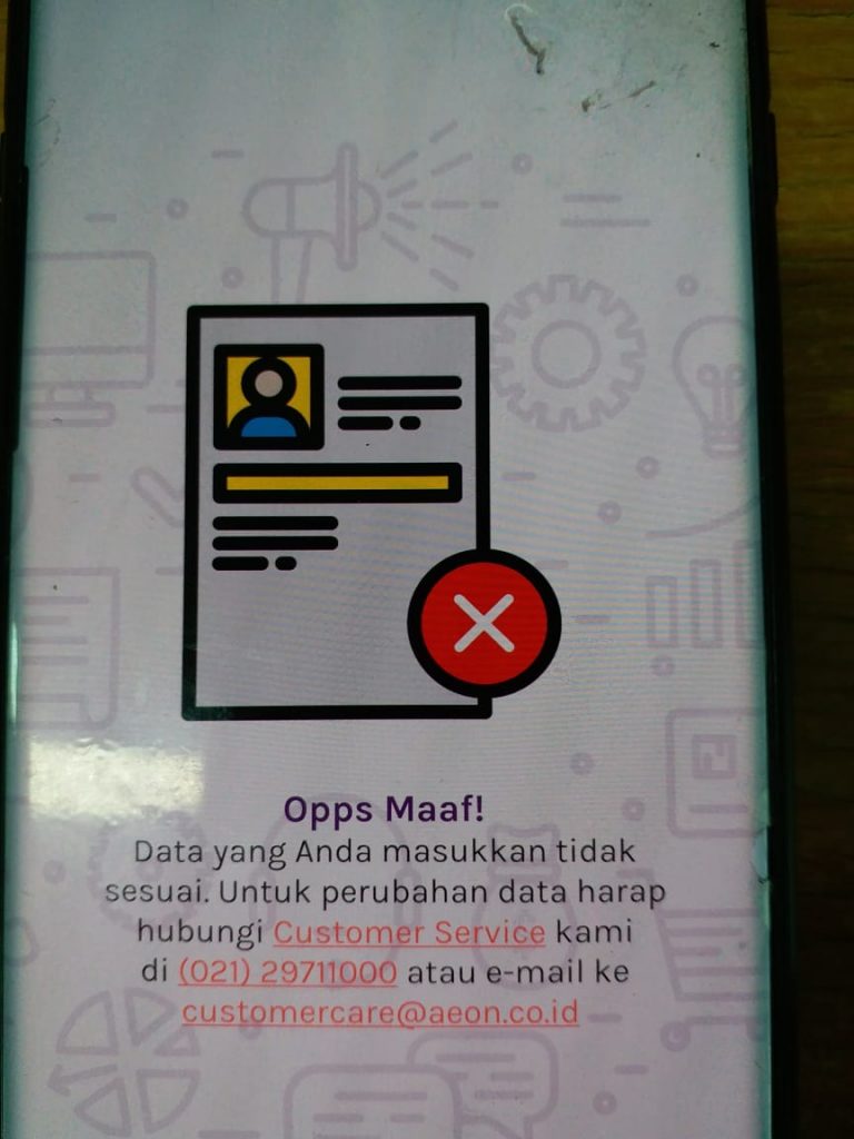 Tidak Bisa Daftar Member di AEON Fast