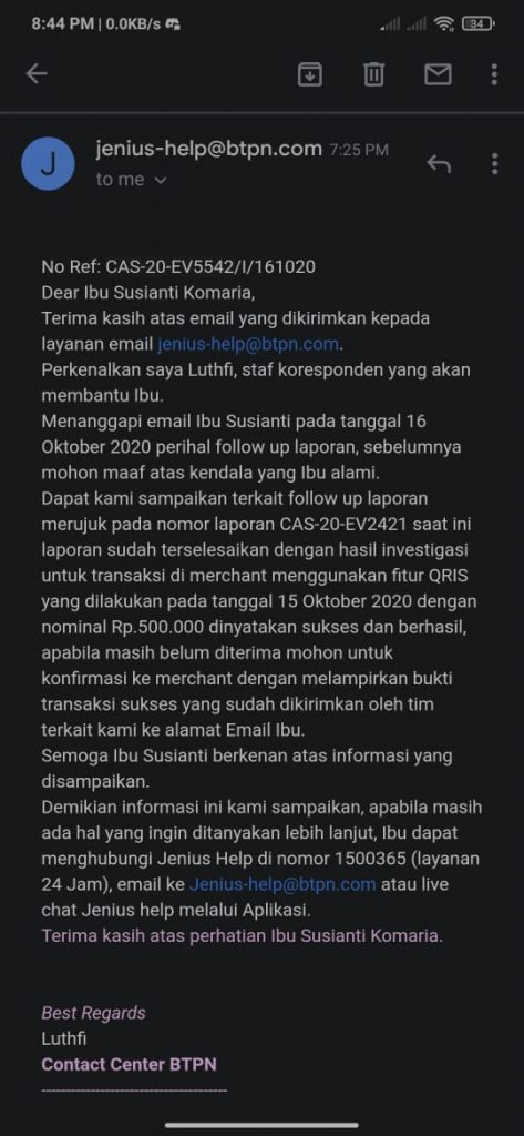 Pembayaran dari Jenius ke DANA via Scan QRIS; Saldo Terpotong, tapi ...