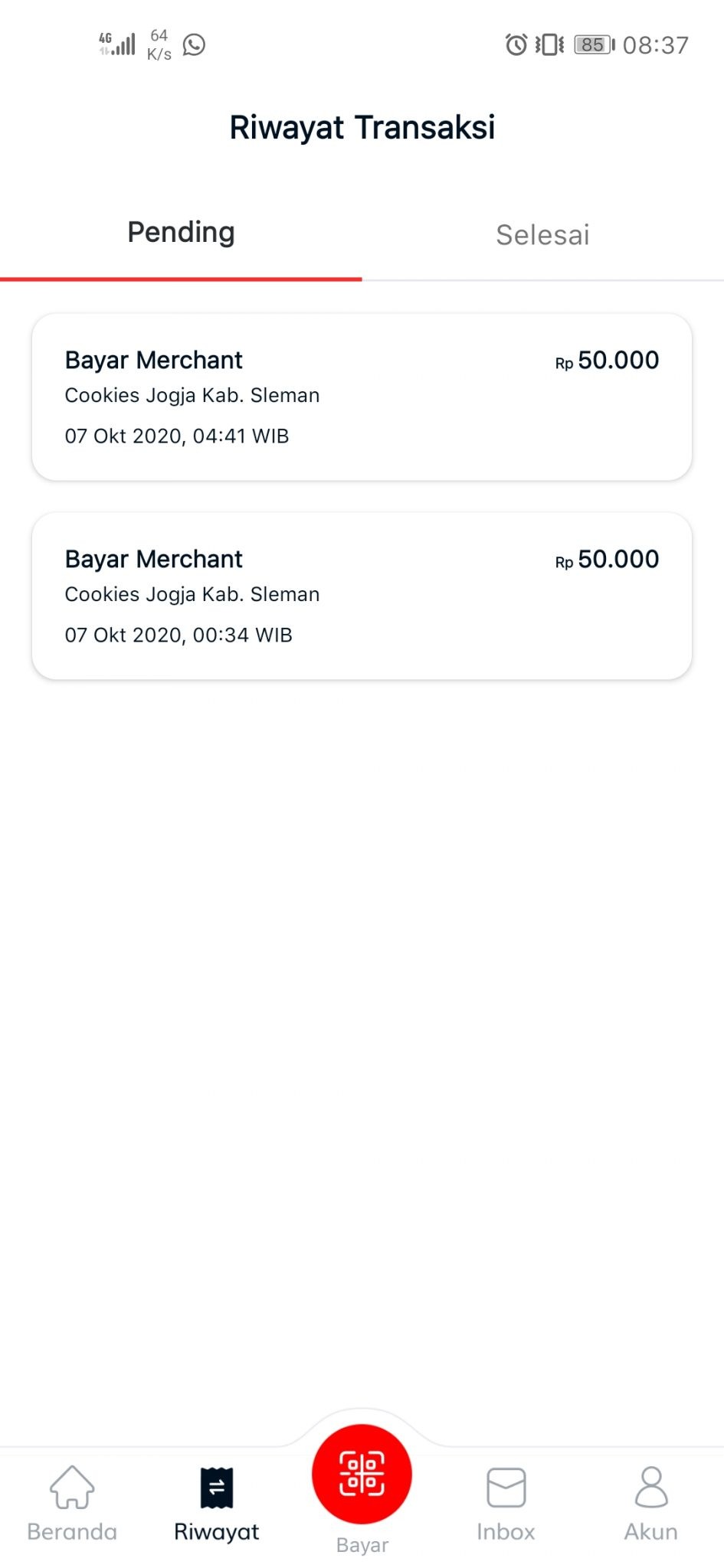 Pembayaran Direct Debit BRI LinkAja Bermasalah