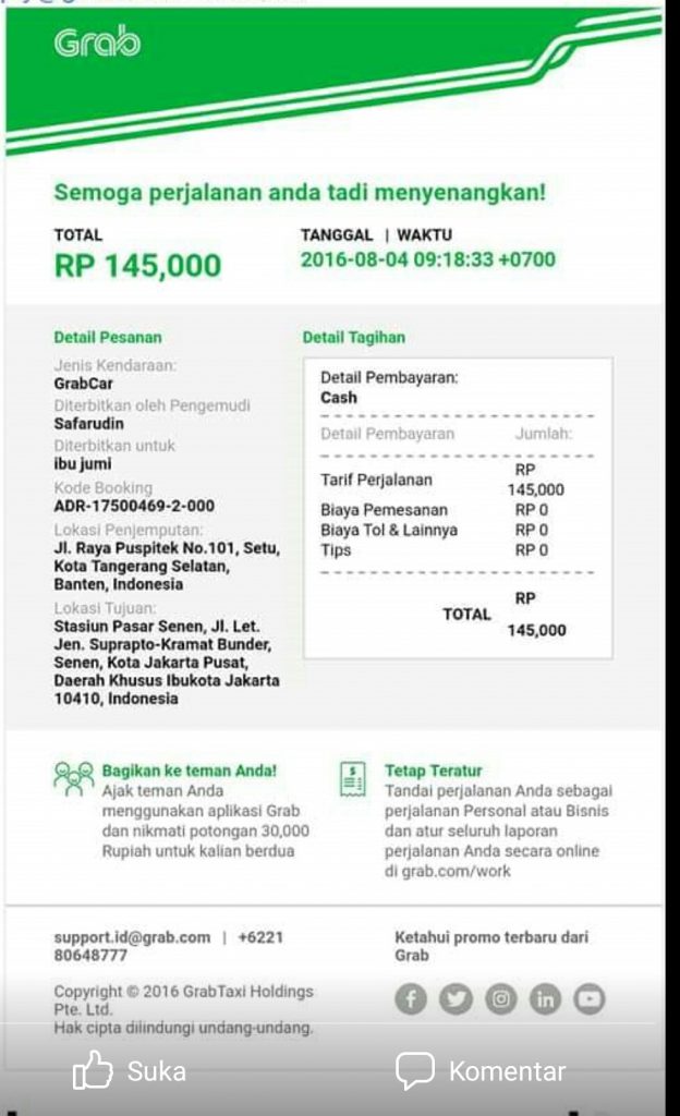 GrabCar Sangat Mengecewakan