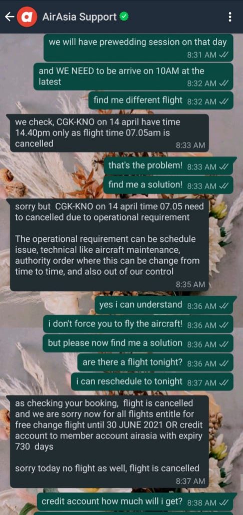 AirAsia AVA dan AirAsia Allstar Customer Service Merusak Event Besar Kami