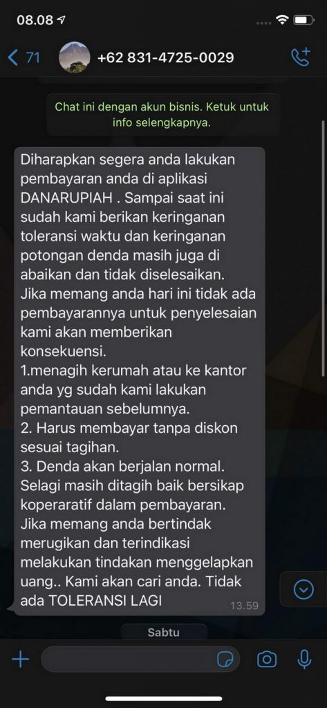 Penagihan DC Pinjol Dana Rupiah