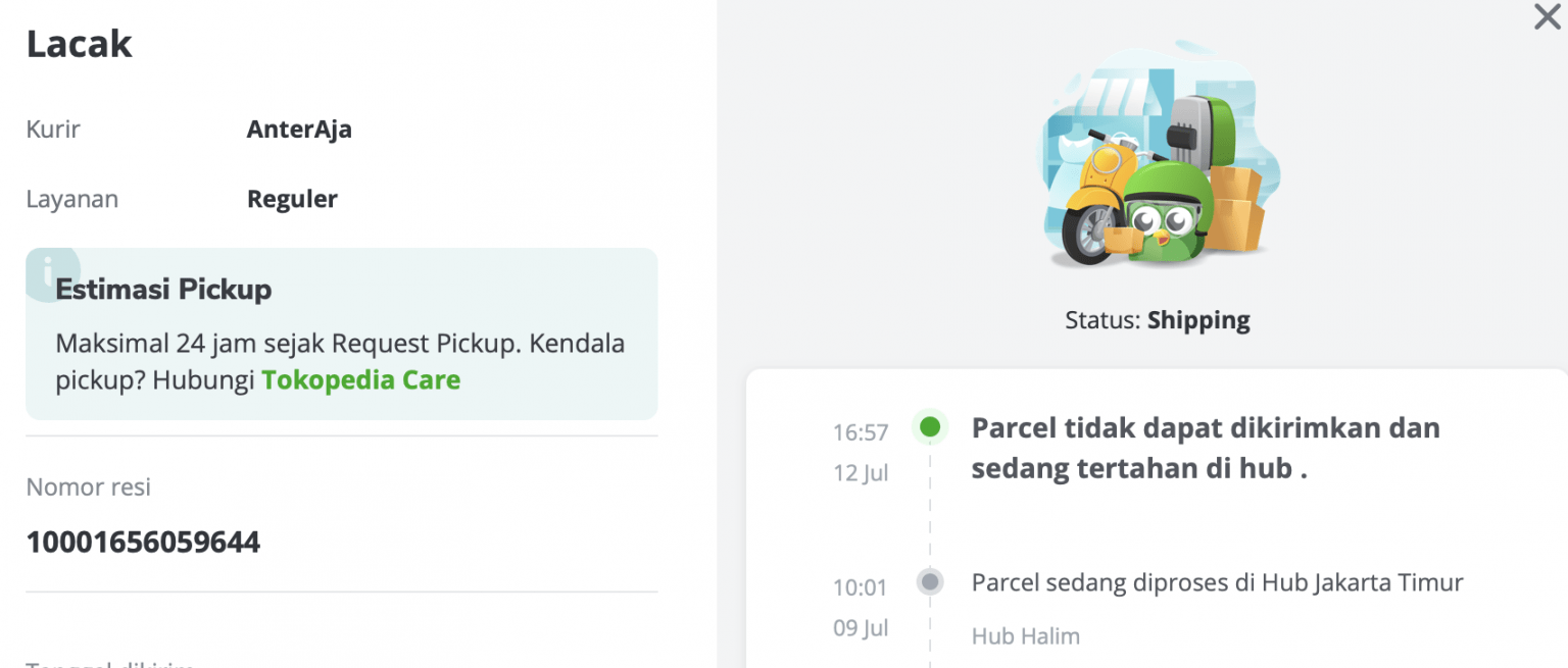 3 Paket Hilang oleh AnterAja Dalam Kurun Waktu 2 Minggu