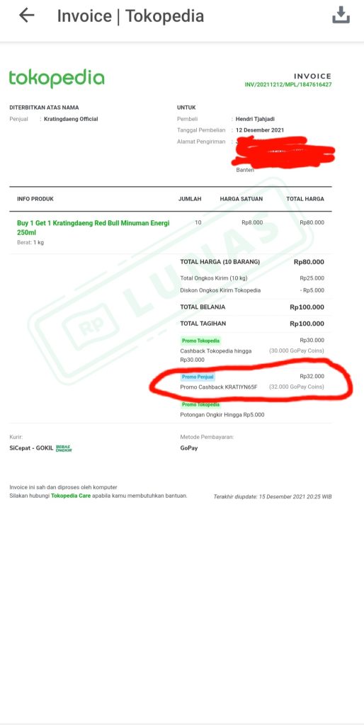 Gimmick Promo Cashback Ala Tokopedia