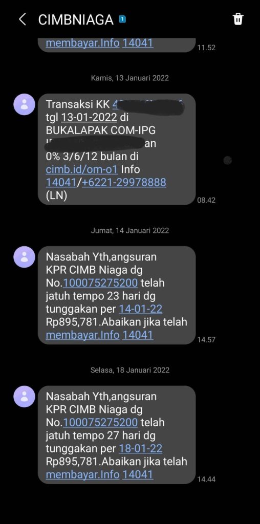 Terus Menerus Dapat SMS Tagihan Hutang Orang Lain