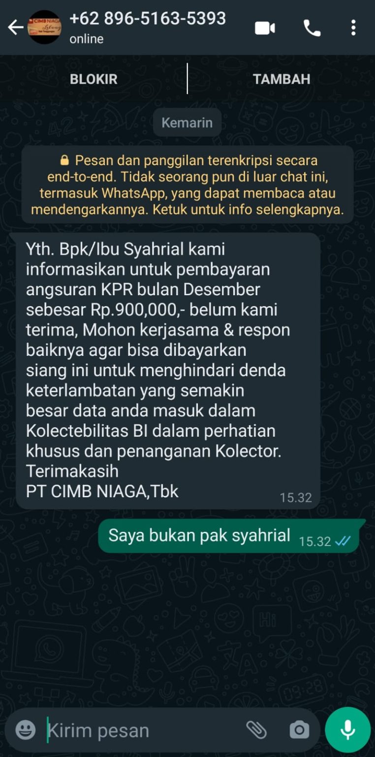 Terus Menerus Dapat SMS Tagihan Hutang Orang Lain