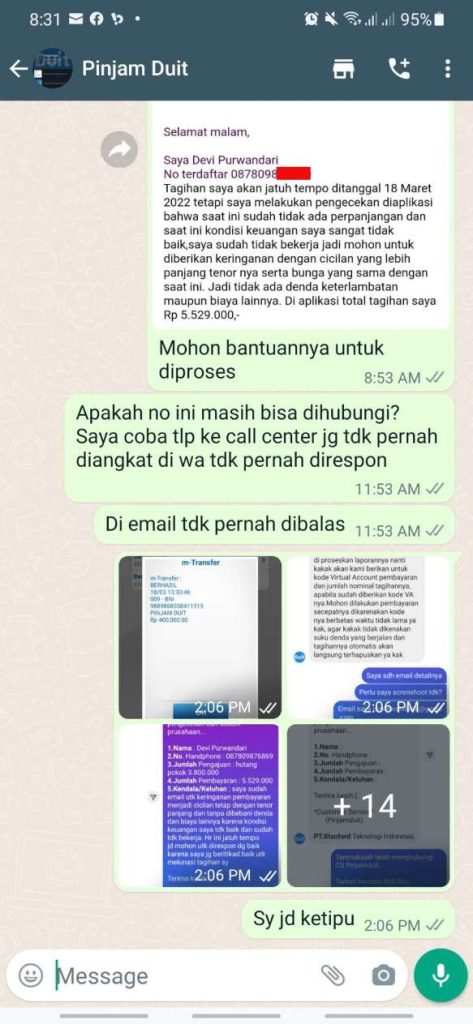 Pinjol PinjamDuit Tidak Kunjung Merespons, Tertipu oleh Akun Instagram ...