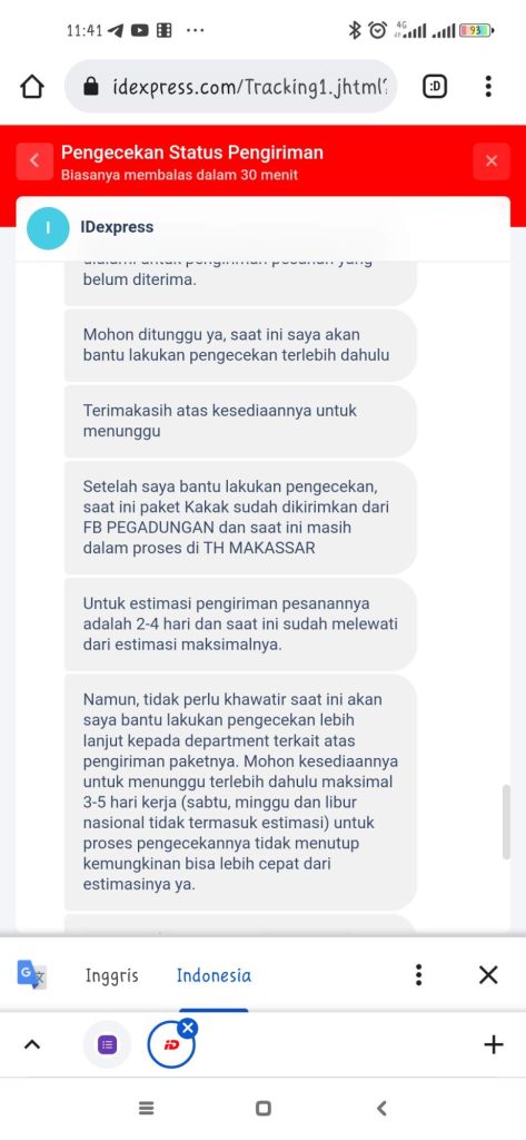 Pelayanan Jasa Pengiriman ID Express Tidak Profesional