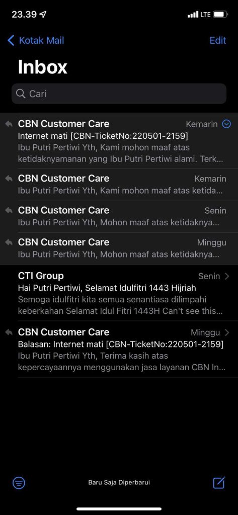 Wifi CBN Mati Sudah Seminggu