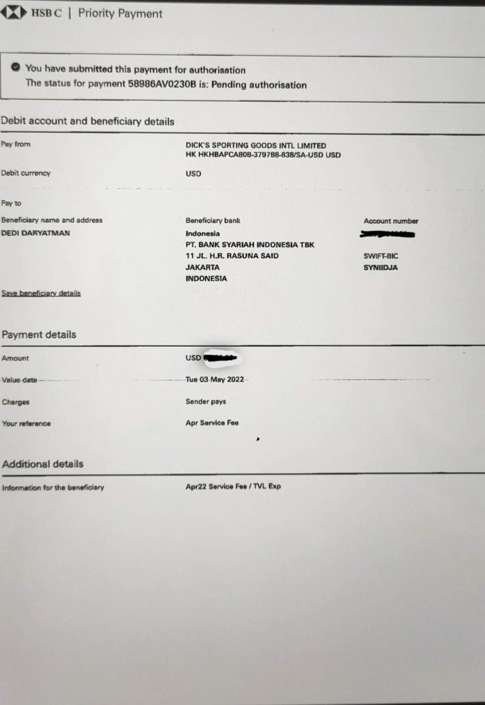 Transfer Telat dari Bank HSBC ke Bank BSI