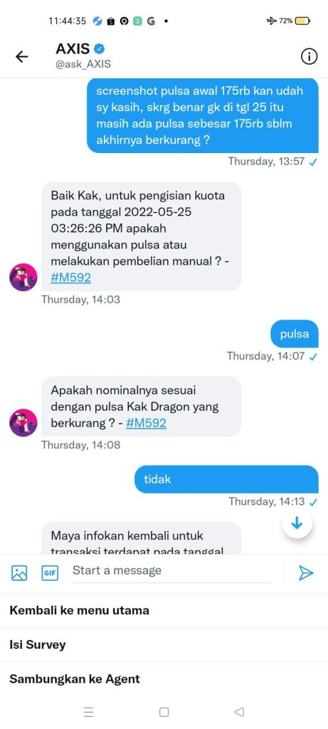 CS Axis Tidak Membantu Sama Sekali