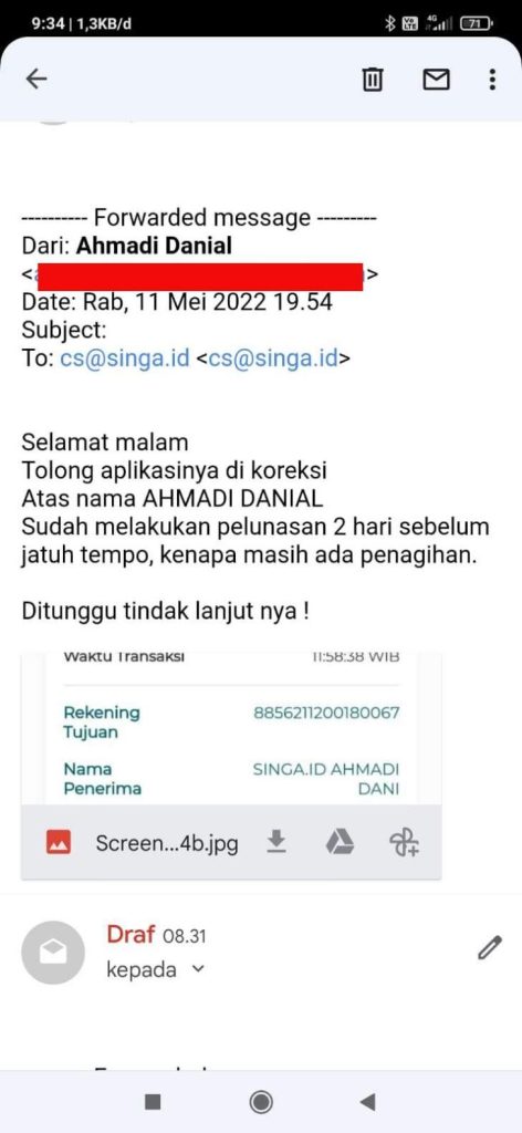 Pinjol SINGA.ID Masih Menagih dan Menghubungi Kontak Lain Setelah Pelunasan