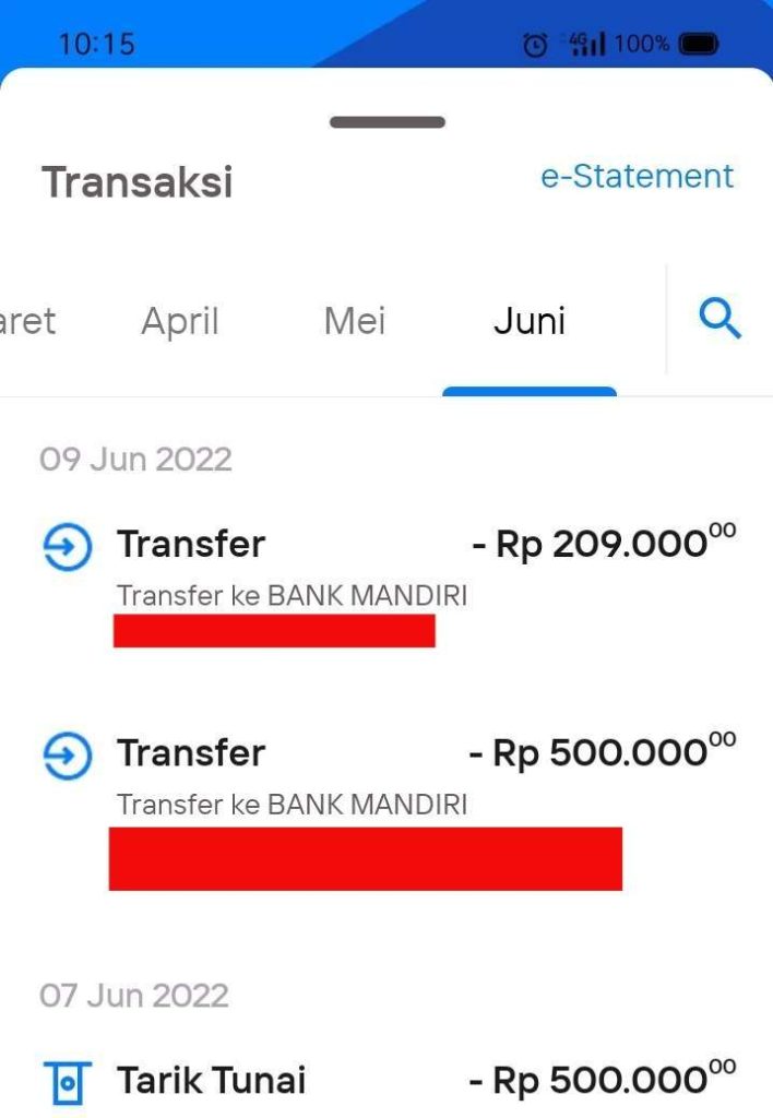 Reversal Transaksi Tanpa Penjelasan pada Aplikasi Livin' Bank Mandiri