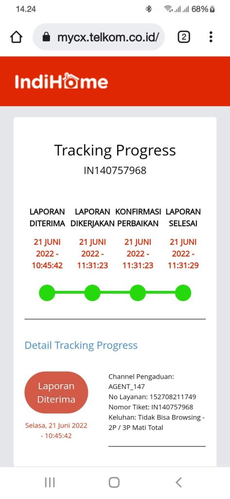 Teknisi Indihome Tidak Datang, Tapi di Tracking Status Perbaikan Sudah ...