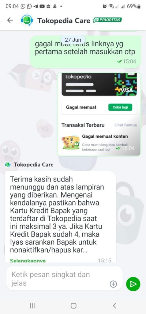 Dikecewakan Layanan Tokopedia Care, Soal Aktivasi Kartu Kredit ...