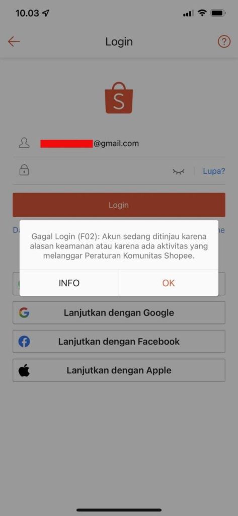 Akun Shopee Diblokir karena Terindikasi Melakukan Penyalahgunaan Proses ...