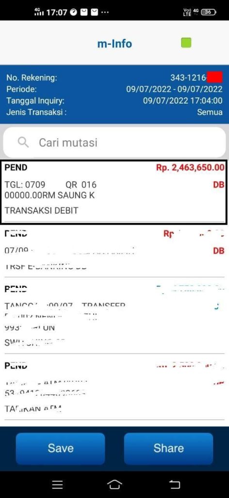 Pembayaran ke QRIS Maybank dari BCA Mobile Bermasalah
