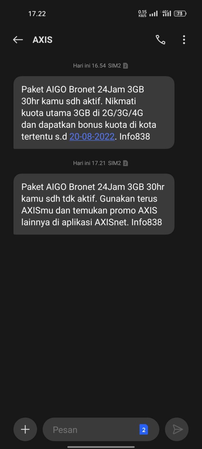 Paket Bronet AXIS Saya Tiba-tiba Menghilang