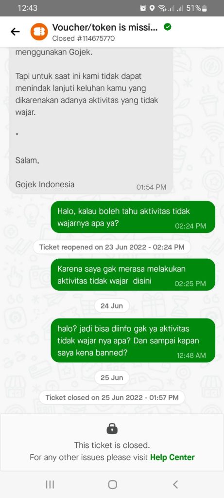 Kecewa dengan CS dan Sistem Gojek