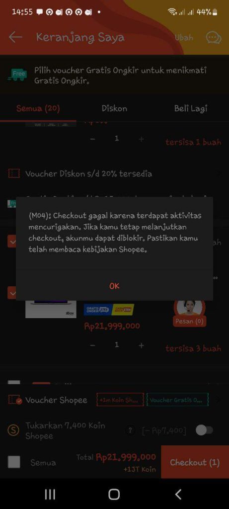 Problem Shopee (M04) Terulang Kembali, Akun Tidak Bisa Belanja ...
