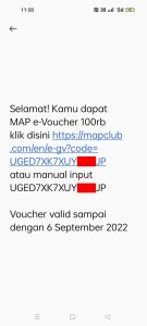 Kode Invalid MAP e-Gift Voucher dari Atome