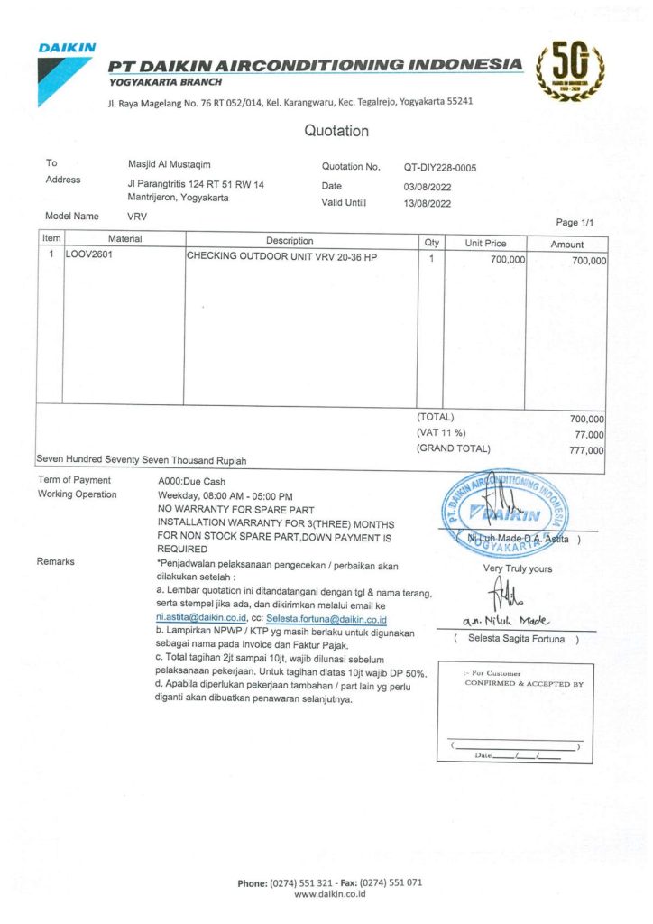 Kecewa dengan Kualitas Produk AC Daikin
