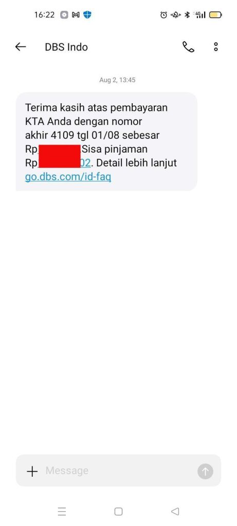 Surat Permohonan Keringanan Pembayaran atau Pelunasan KTA DBS