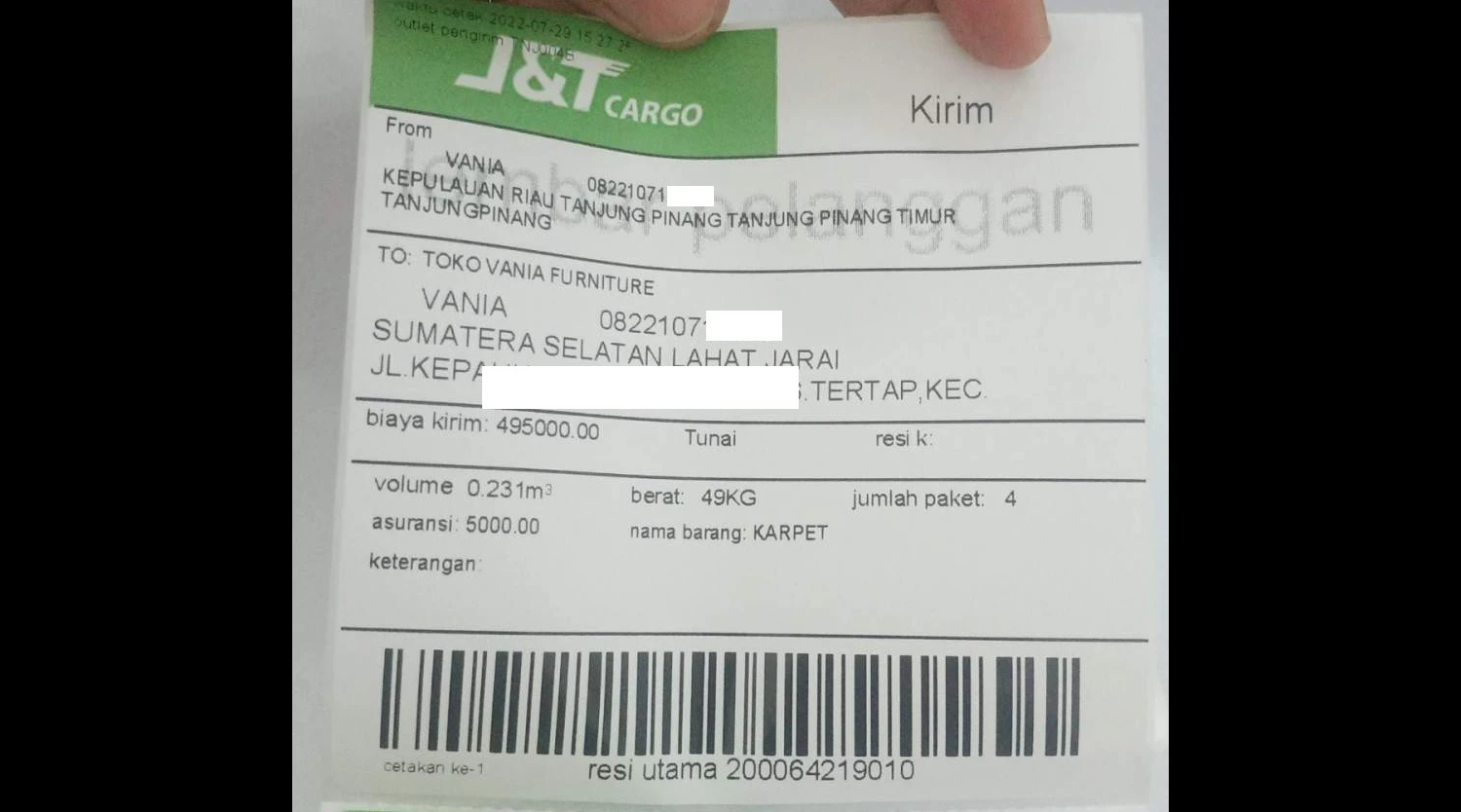 Komplain Pengiriman JNT Cargo