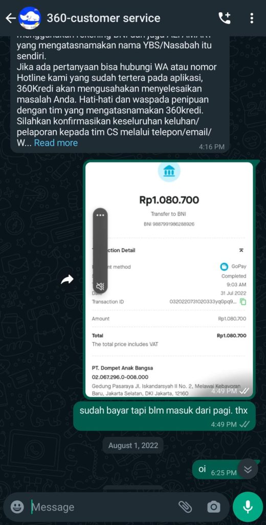 Pembayaran Gantung Tagihan Pinjol Merusak Status Lancar SLIK OJK Saya