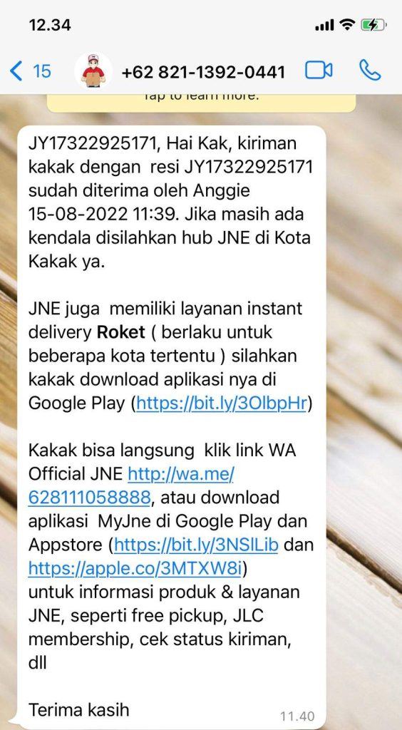 Pelayanan JNE YES Mengecewakan