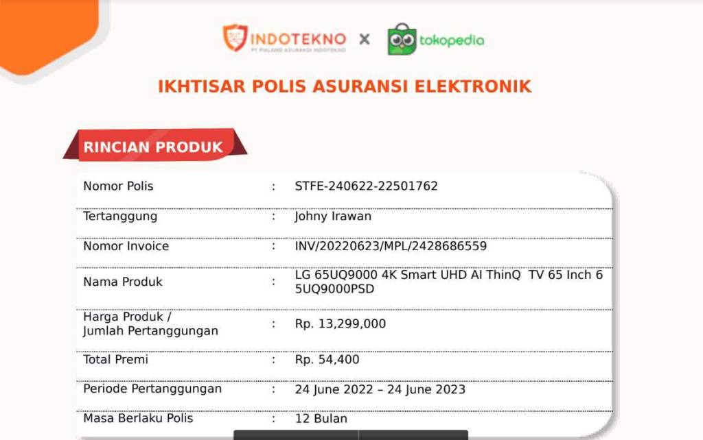 Asuransi Simas Insurtech Tokopedia Tidak Transparan