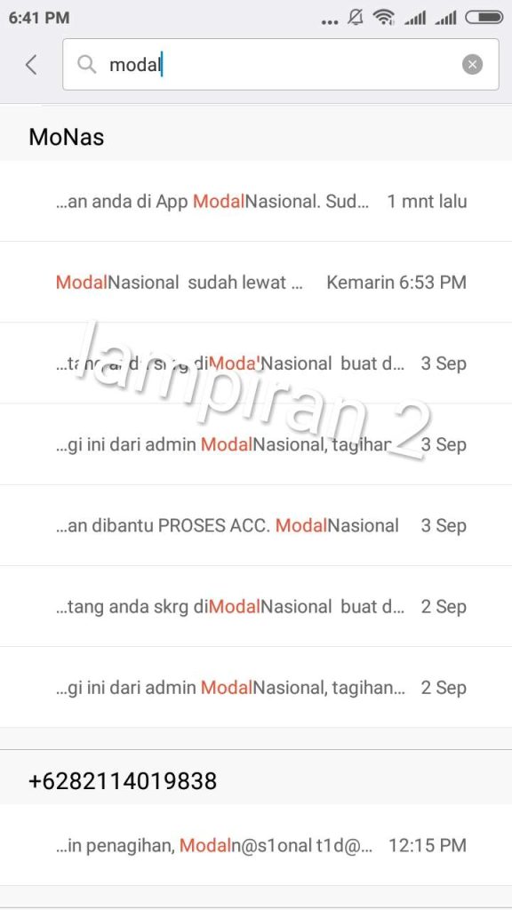 DC Pinjol Modal Nasional Menghubungi Kontak Darurat