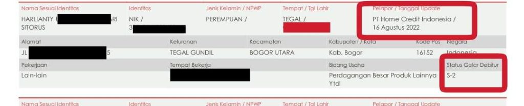 PT Home Credit Indonesia Membuat SLIK OJK Saya Bermasalah