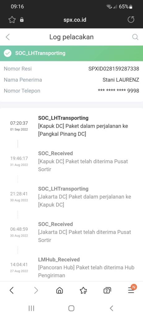 Shopee Xpress Salah Kirim
