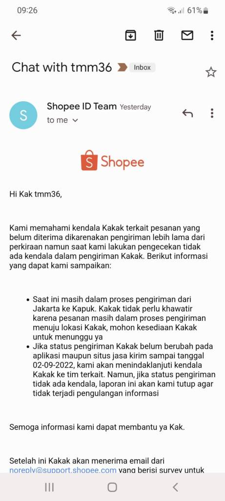 Shopee Xpress Salah Kirim