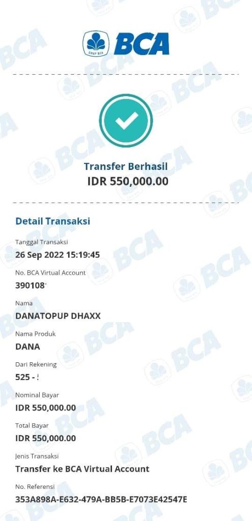 Top Up DANA Melalui myBCA Berhasil, tapi Uang Tidak Masuk ke Saldo DANA