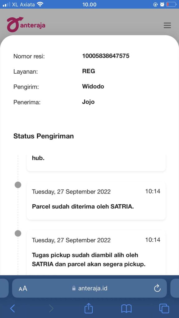 Pengiriman via Anteraja yang Tidak Kunjung Sampai