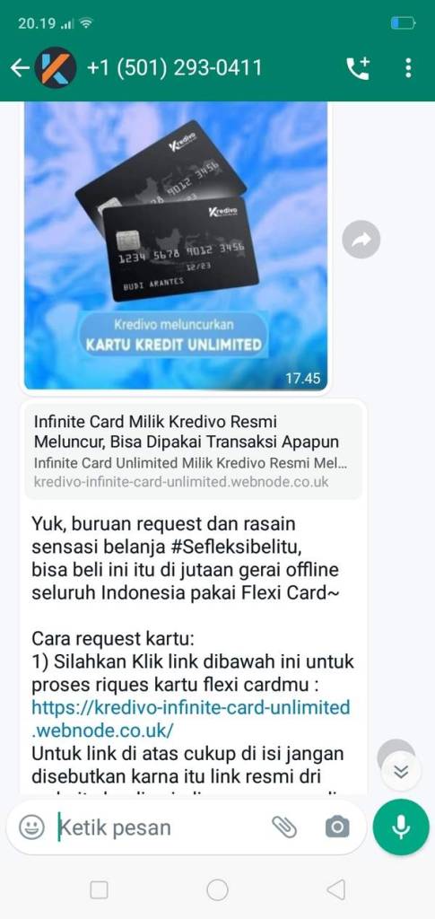 Penipuan dengan Modus Iklan Kartu Kredit Unlimited Kredivo di Instagram