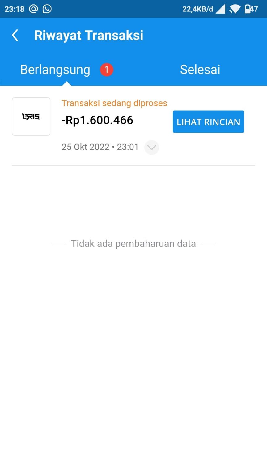 Bayar Scan QRIS di e-Wallet DANA, "Transaksi sedang diproses"