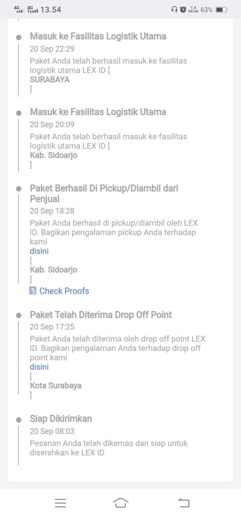 JNE Menggantung Status Paket Saya Tanpa Kejelasan Hingga Sekarang