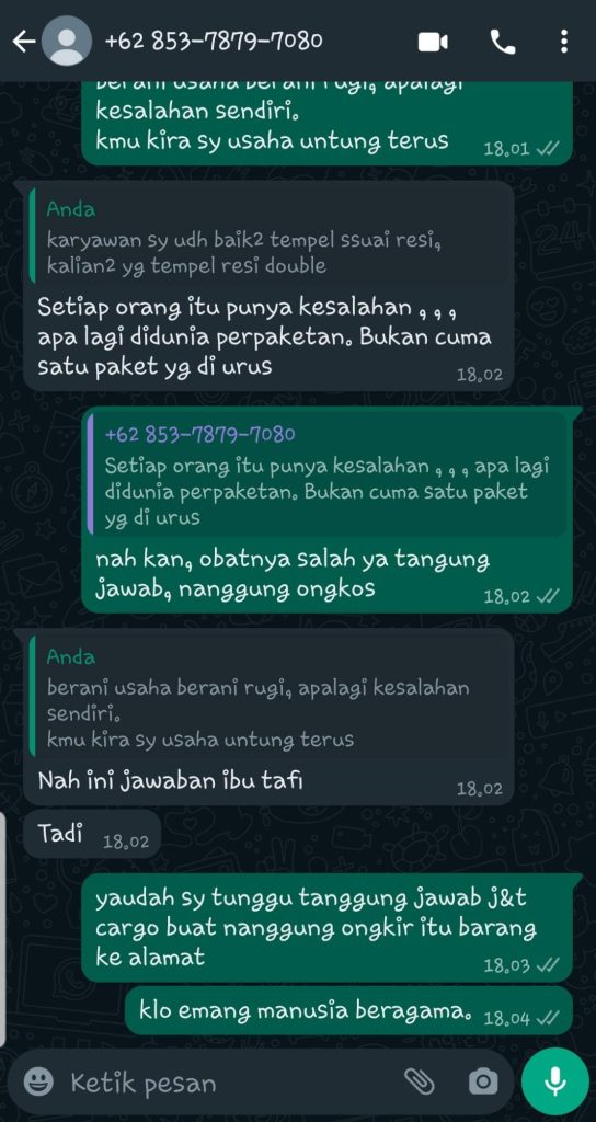 J&T Cargo Menahan Paket yang Harusnya Diretur Selama Berbulan-Bulan