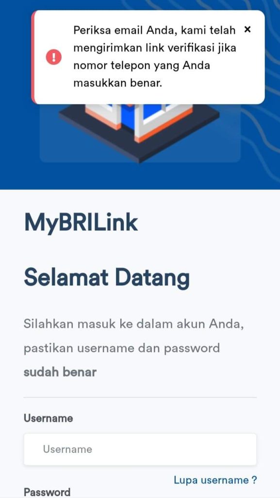 Akun BRILink Terblokir